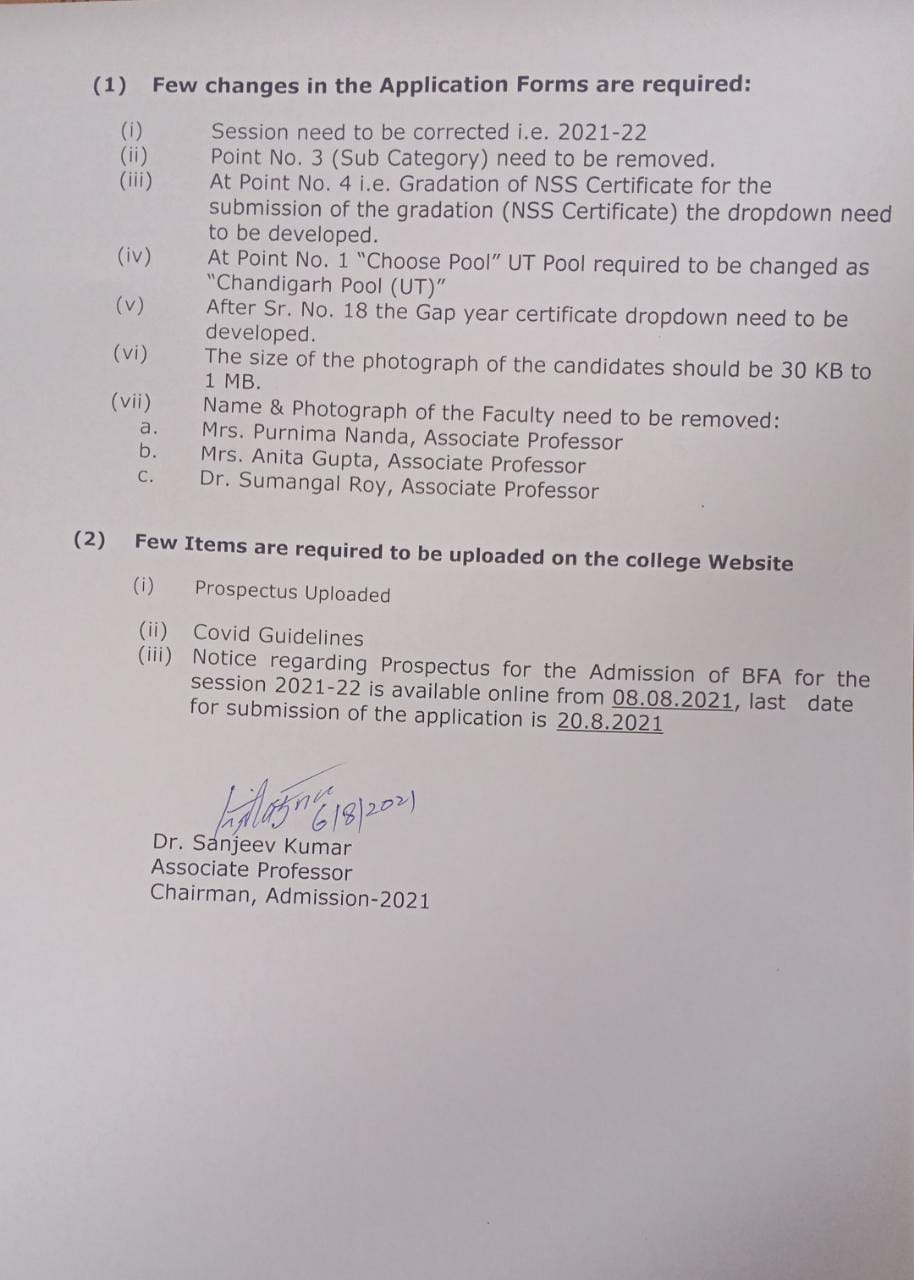 Govt. College of Art Chandigarh | BFA College in Chandigarh | MFA ...